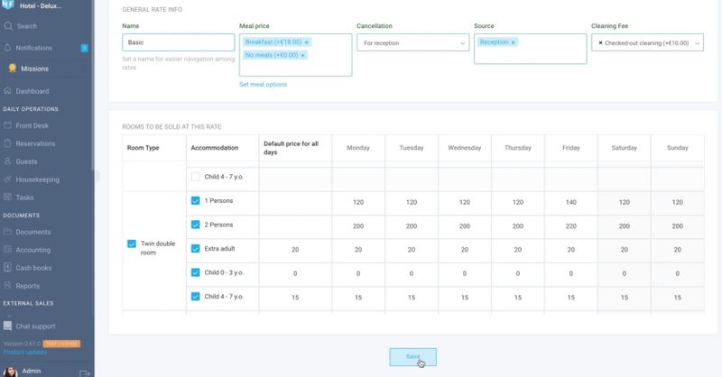 How to set up Room Rates - HotelFriend Help Center