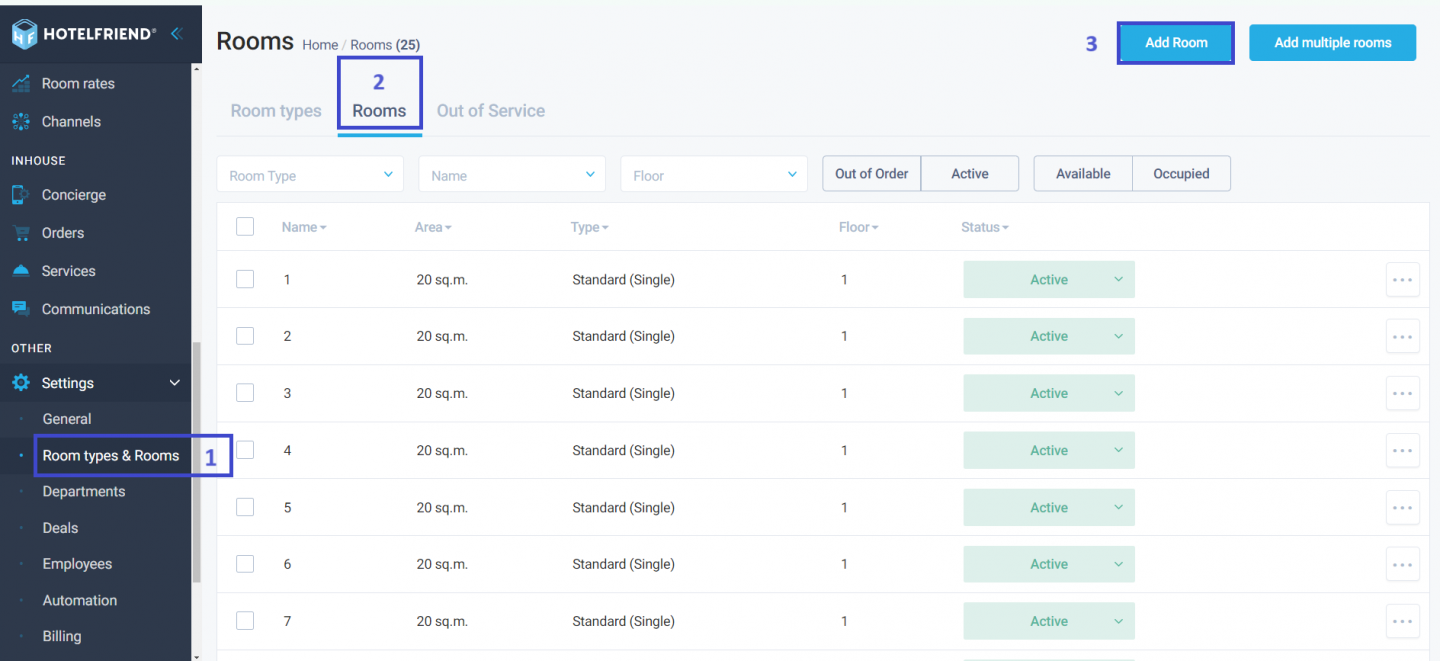 How to set up Virtual Rooms - HotelFriend Help Center